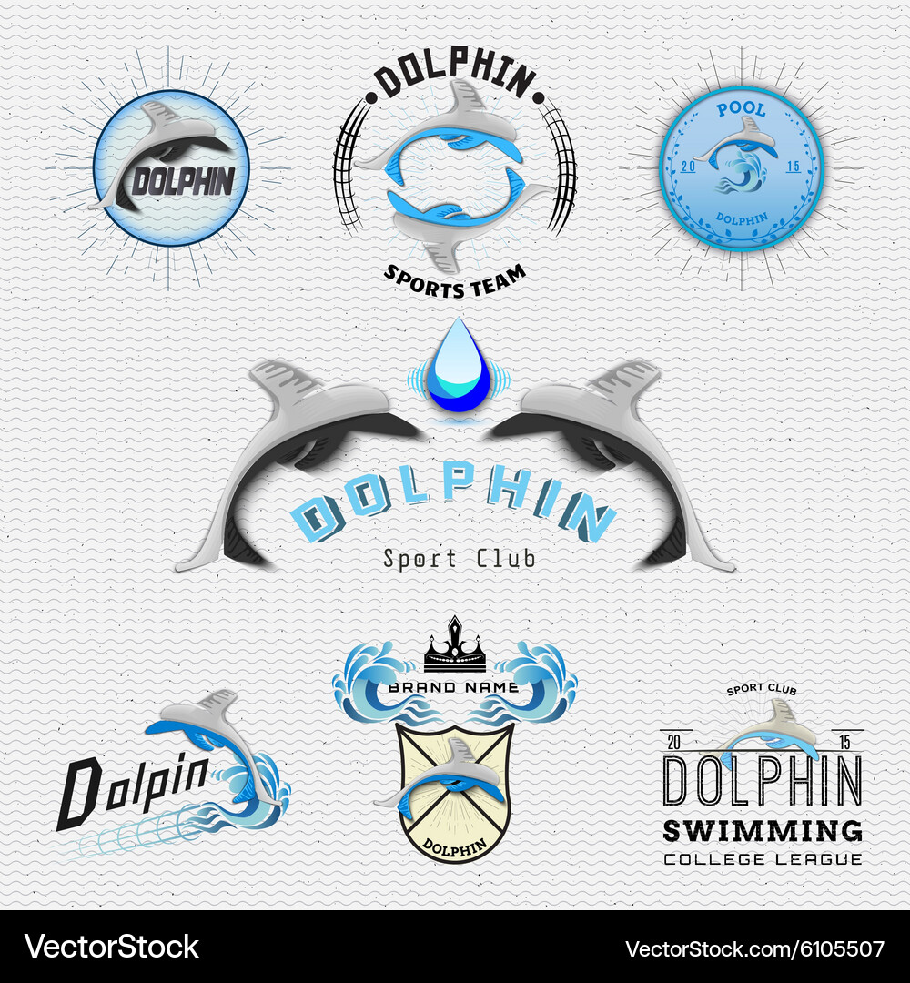 Dolphin badges logos and labels for any use Vector Image
