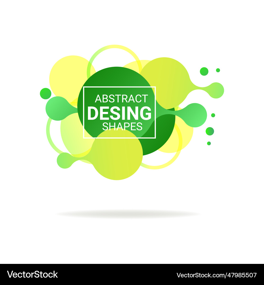 Green and yellow abstract shapes with frame Vector Image