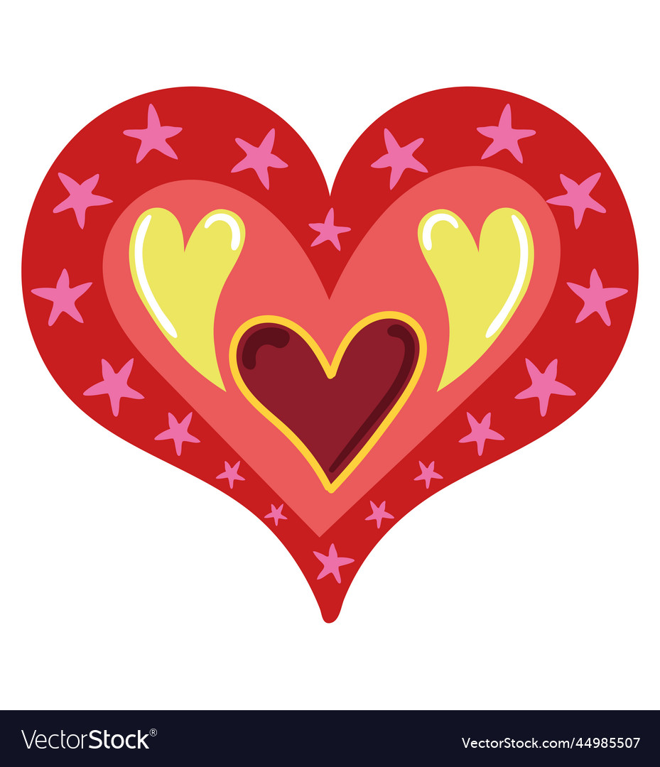 Heart and stars Royalty Free Vector Image - VectorStock