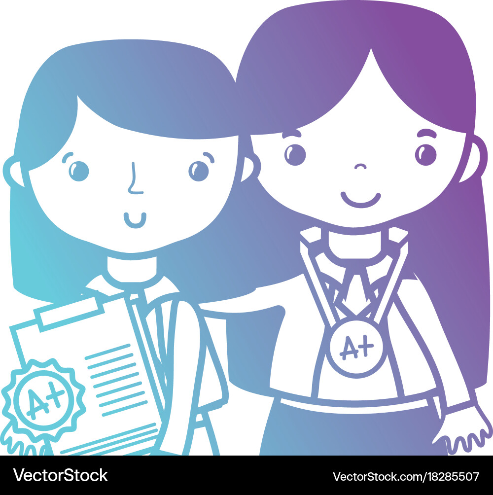 Line teacher with student to class education Vector Image