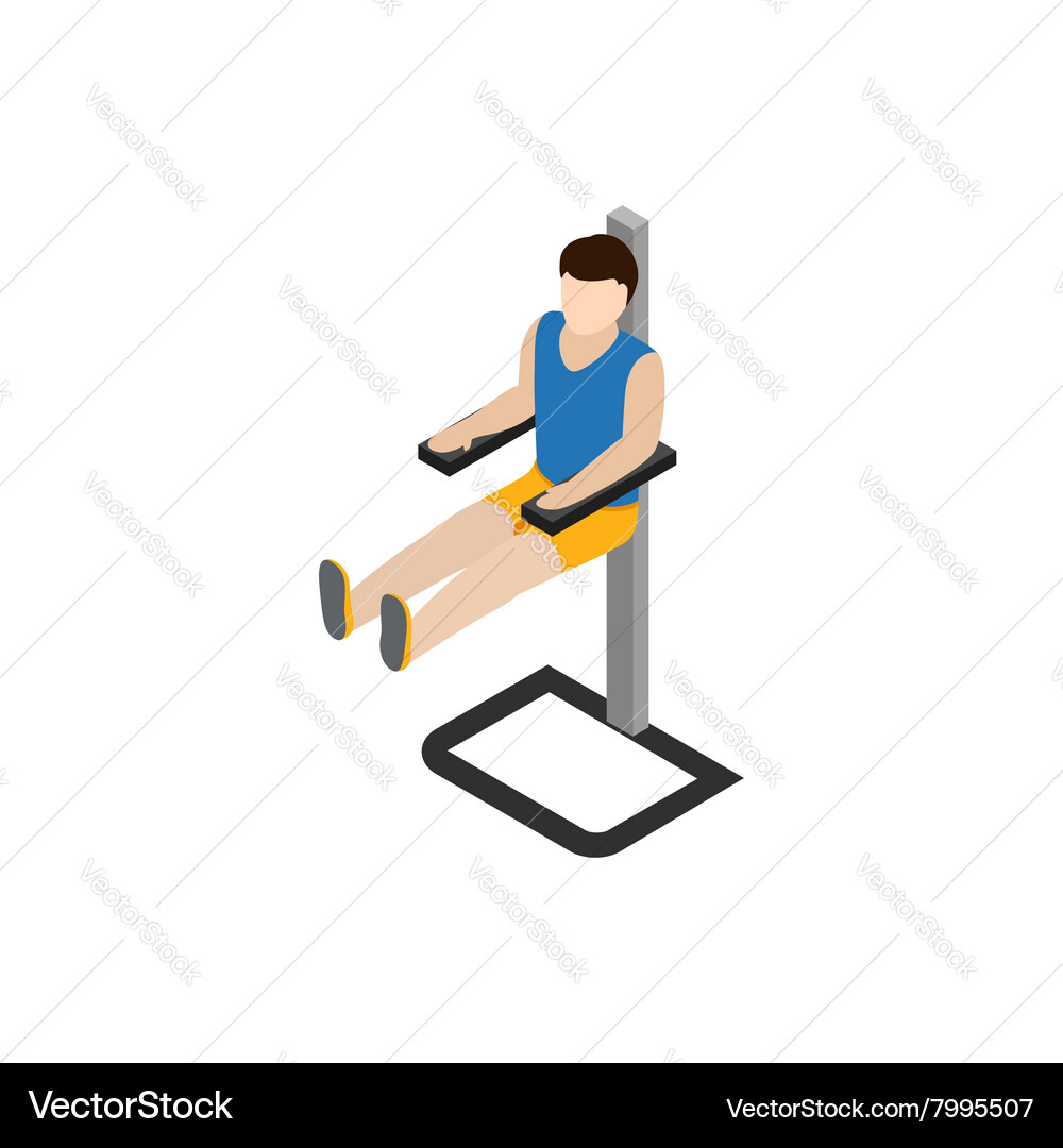 Man doing workout in gym icon isometric 3d style Vector Image