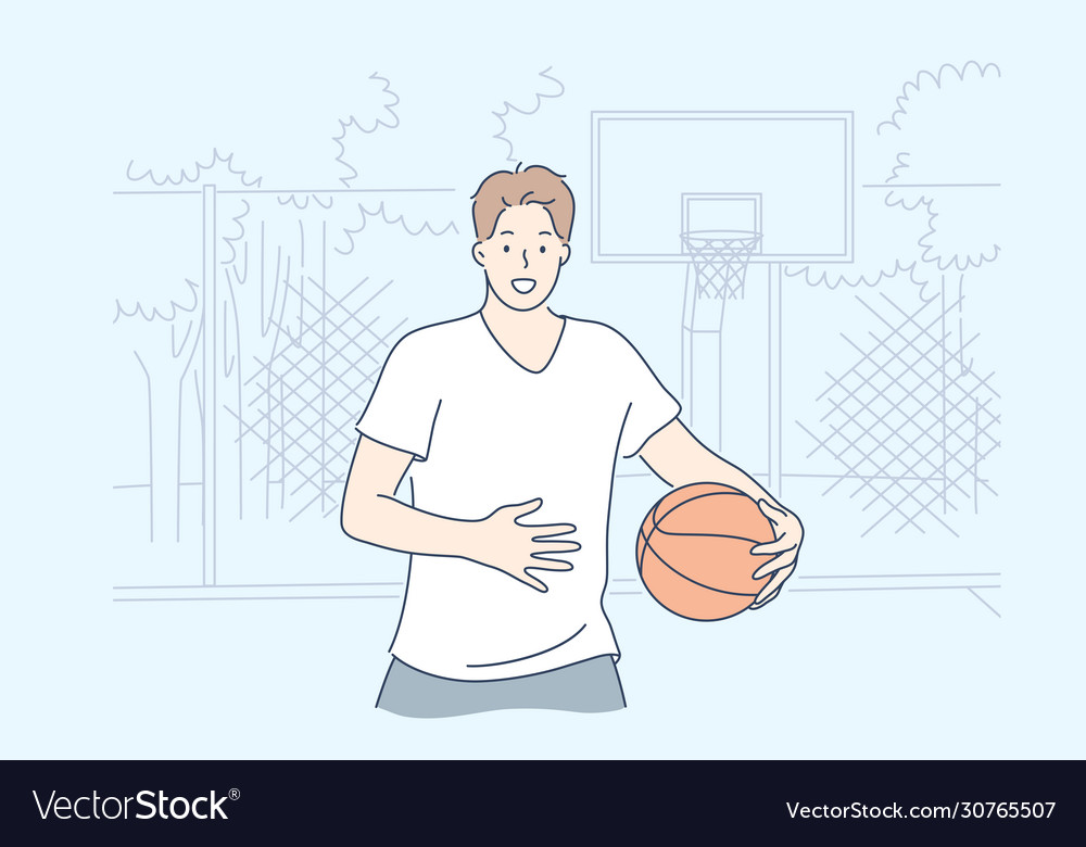 Man playing basketball concept Royalty Free Vector Image