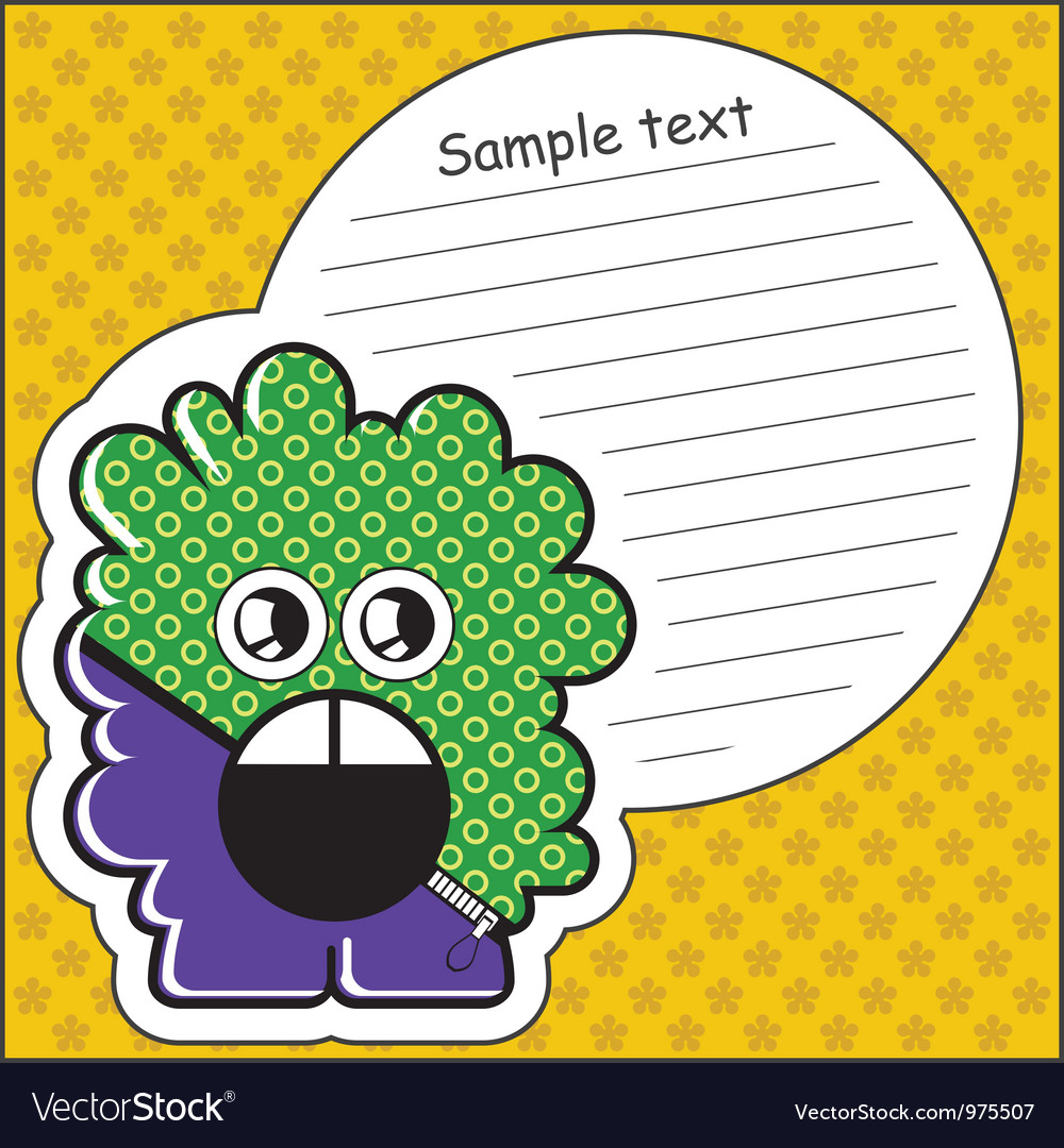 Monster with message cloud Royalty Free Vector Image