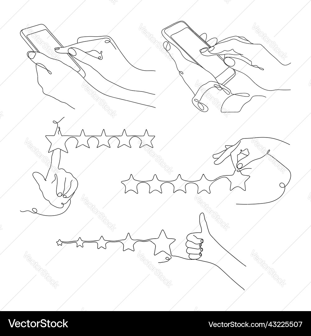 Ratings & Reviews Line Art Royalty Free Vector Image
