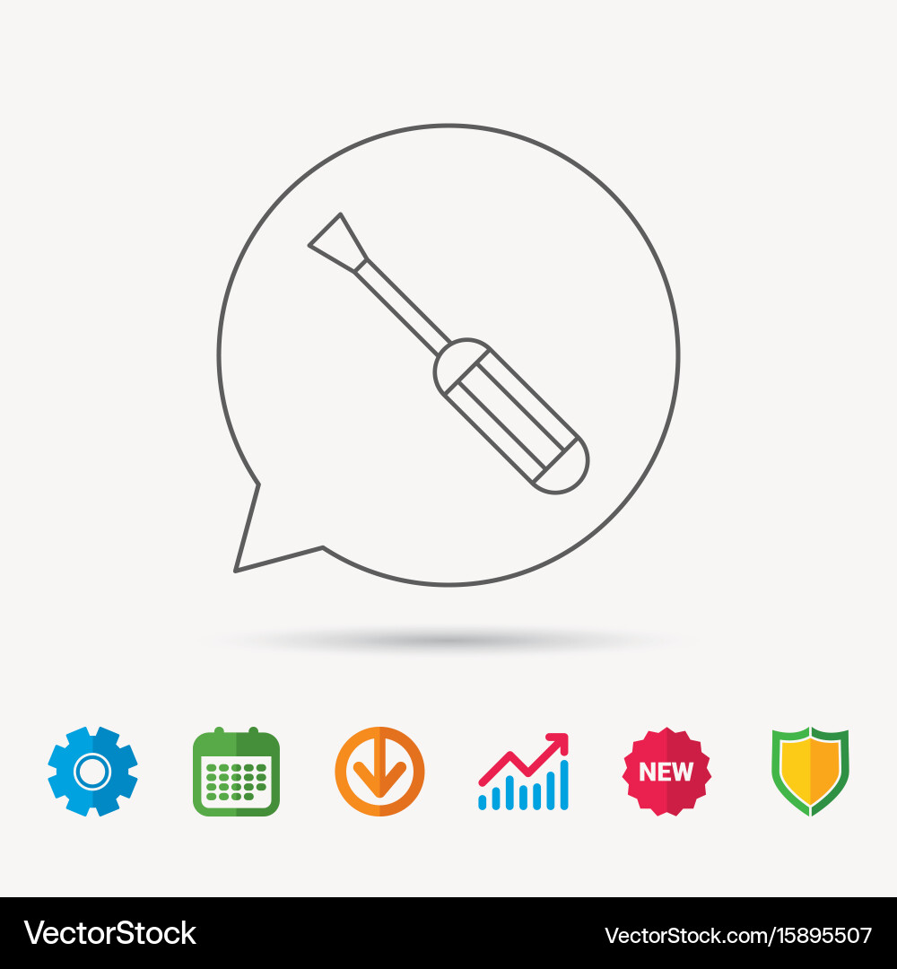 Screwdriver icon repair or fix tool sign Vector Image