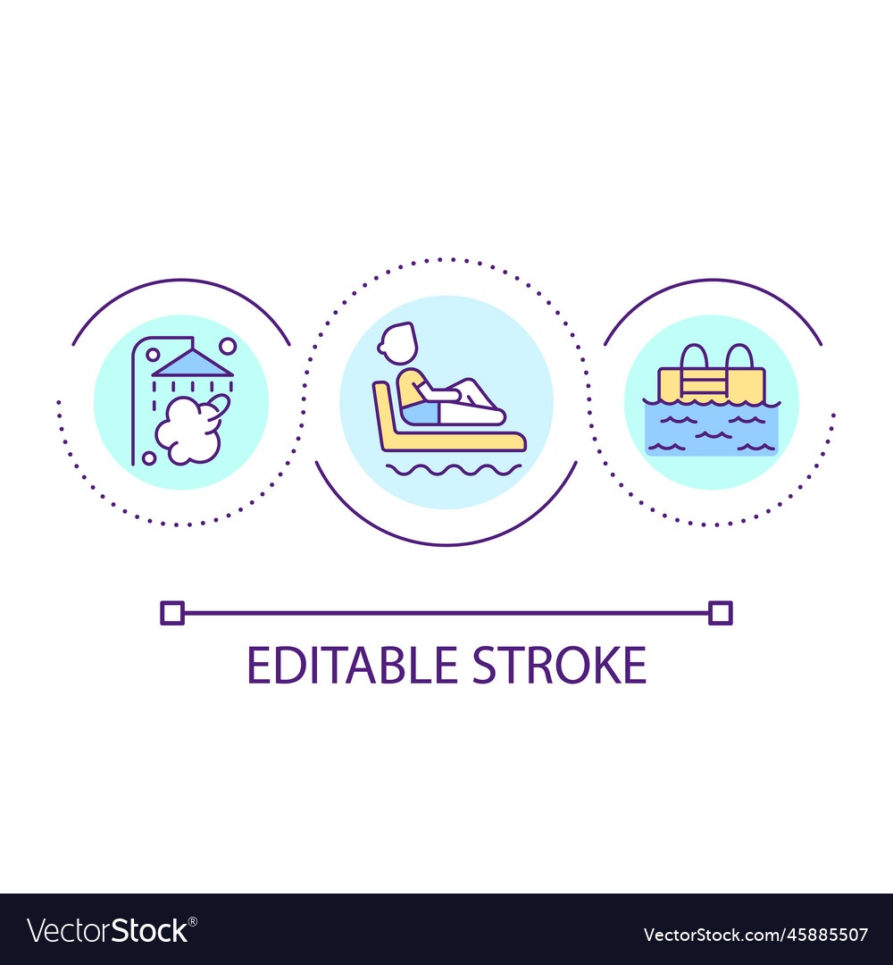 Spa procedures loop concept icon Royalty Free Vector Image