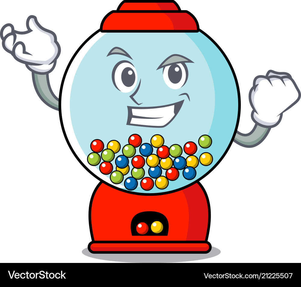 Successful gumball machine character cartoon Vector Image
