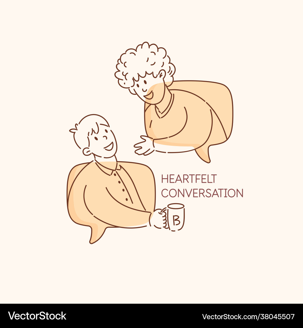 Two friends have a conversation when they meet Vector Image