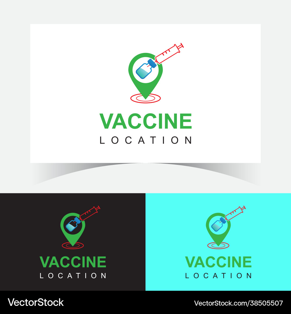 Vaccine location logo design template Royalty Free Vector