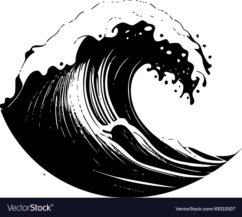 Wave - minimalist and simple silhouette Royalty Free Vector