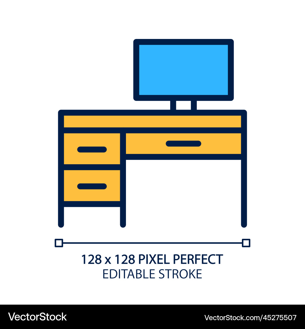 Writing table pixel perfect rgb color icon Vector Image