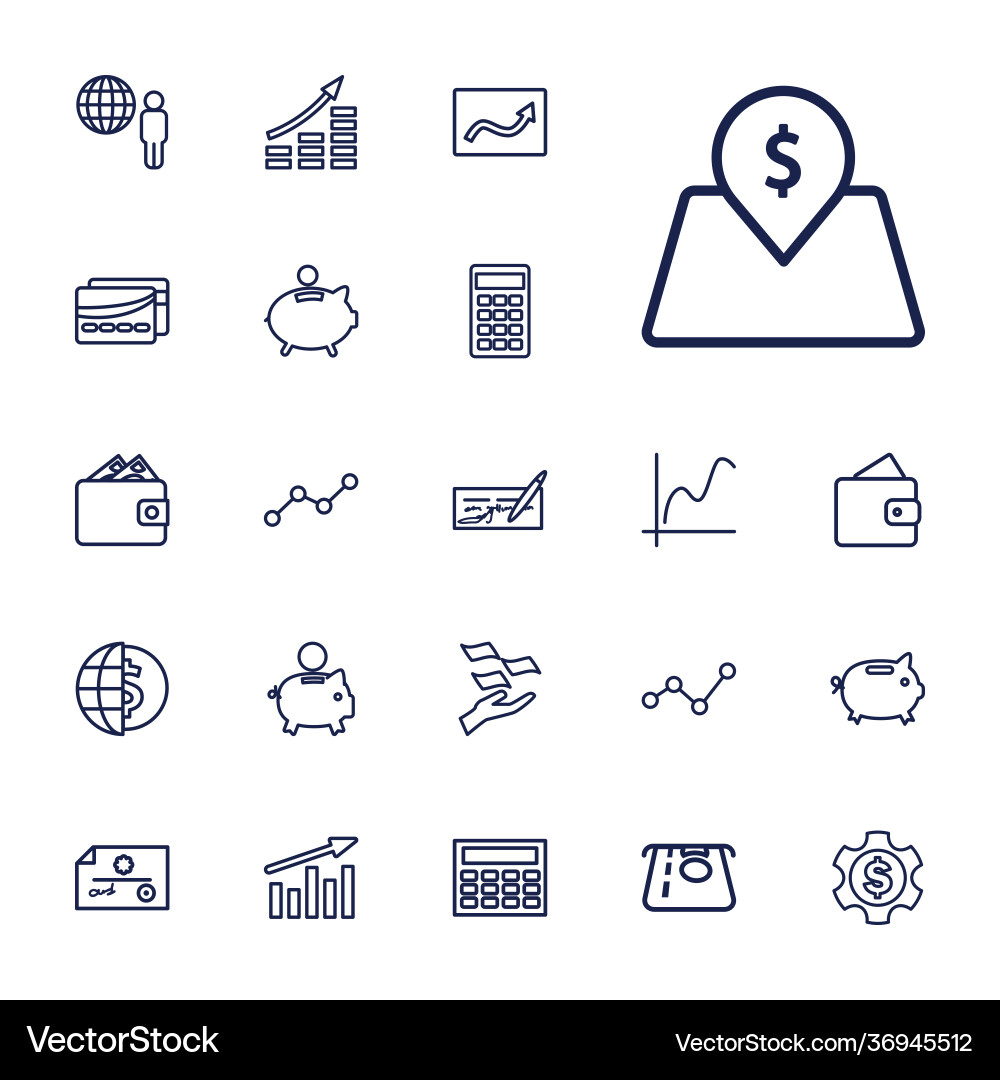 22 economy icons Royalty Free Vector Image - VectorStock