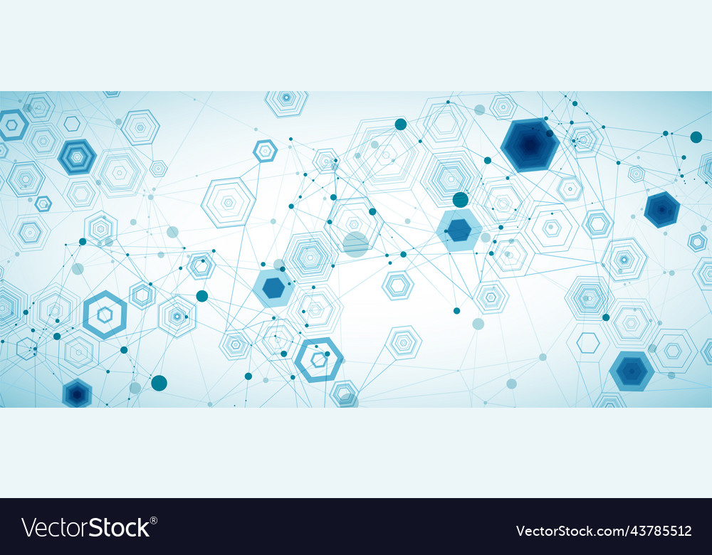 Abstract blue hexagon futuristic background Vector Image