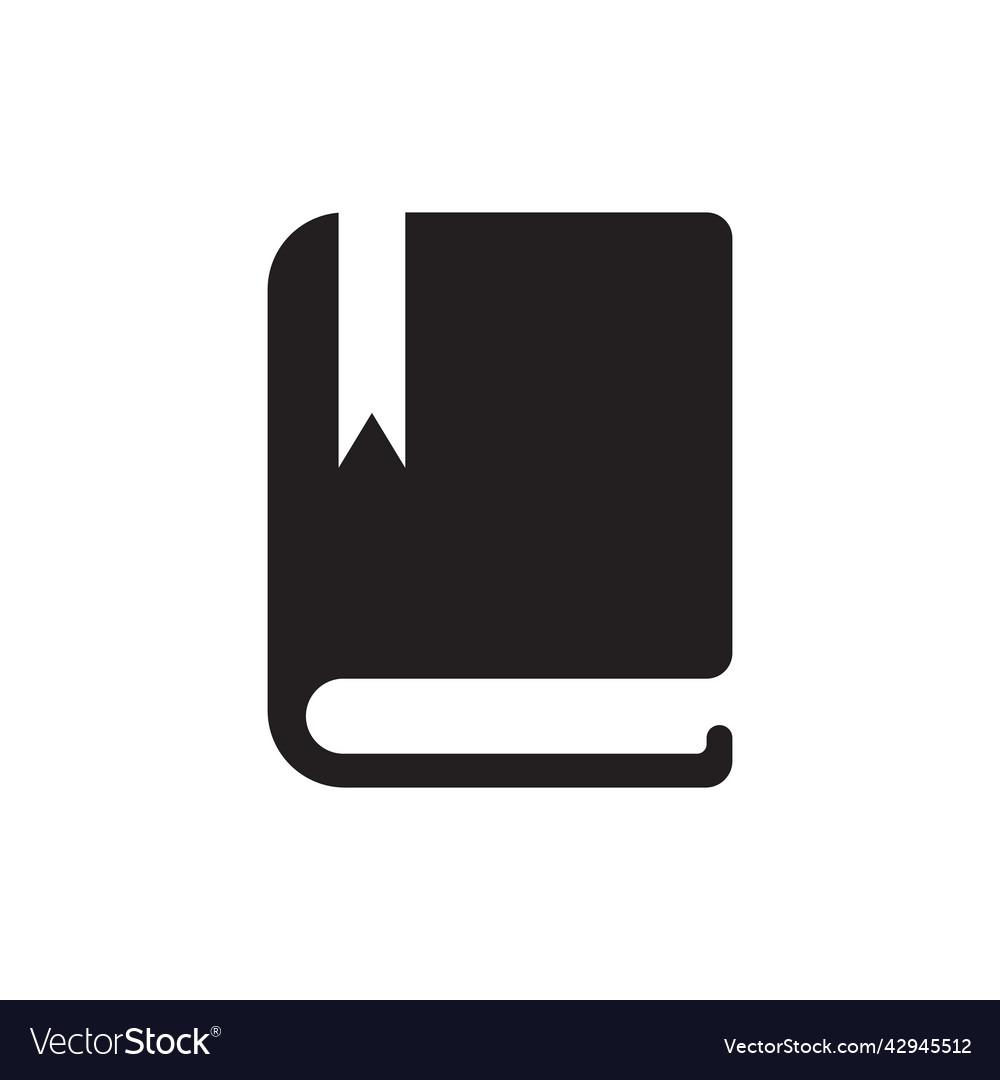 Black book or diary solid icon Royalty Free Vector Image