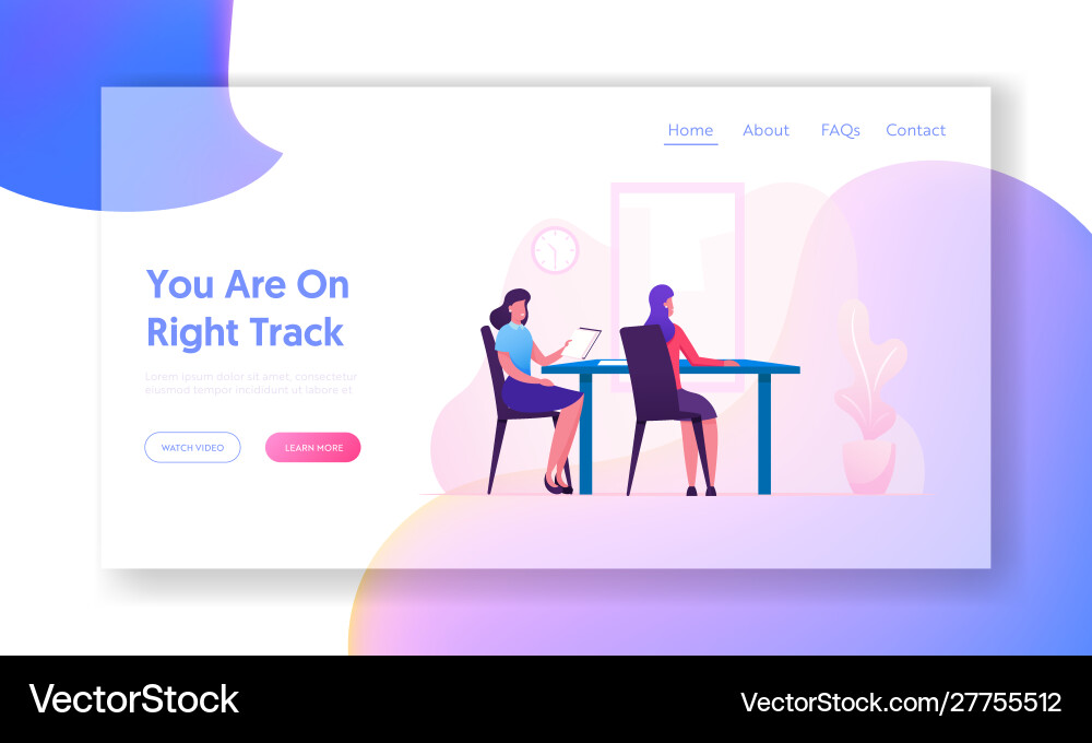 Businesspeople communication website landing page Vector Image