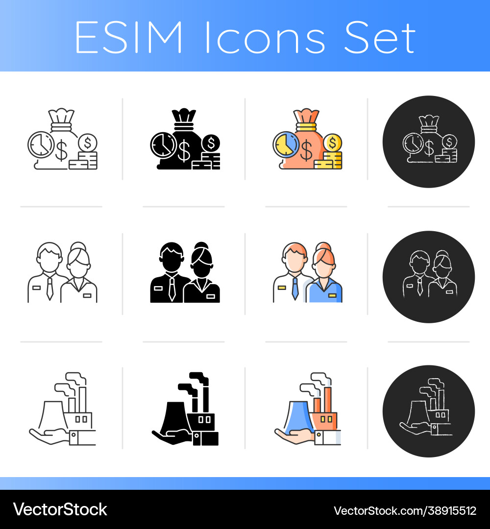 Company staff icons set Royalty Free Vector Image