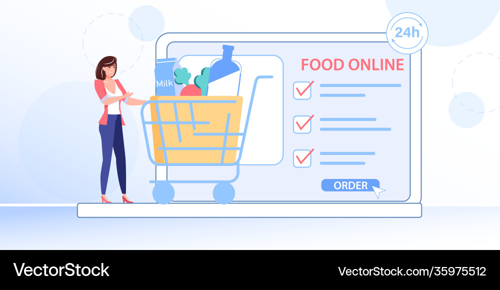 Flat cartoon character with online buysorder Vector Image