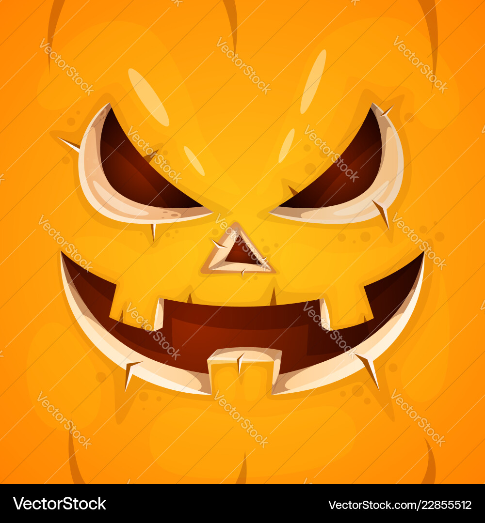 Funny cute crazy pumpkin character halloween Vector Image