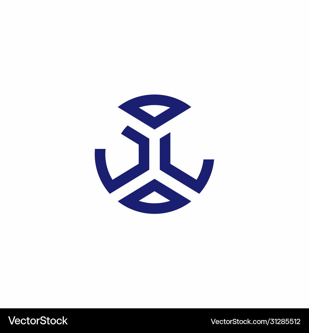 Jl monogram logo with abstract shapes in modern Vector Image