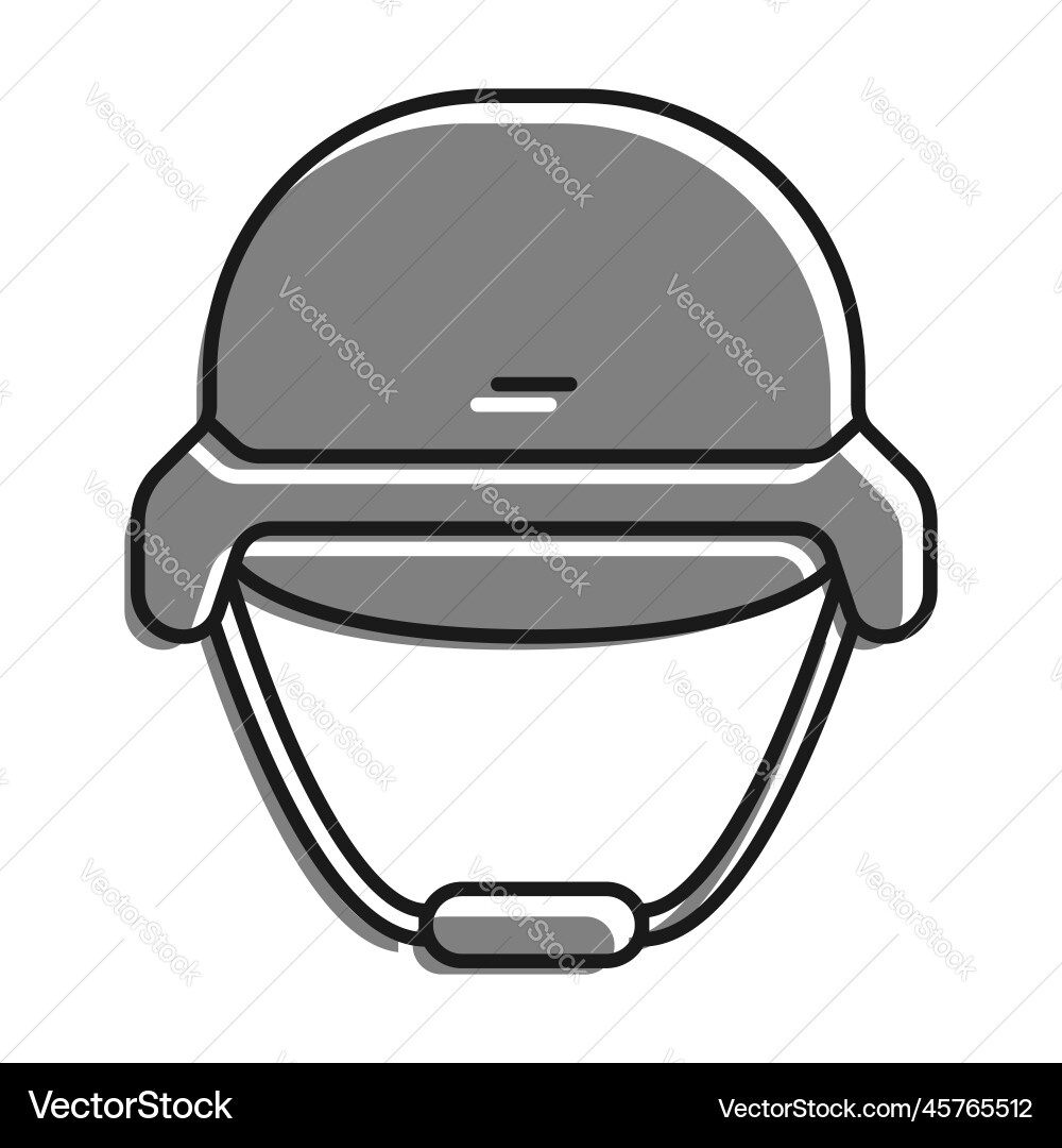 Linear icon protective helmet of soldier Vector Image