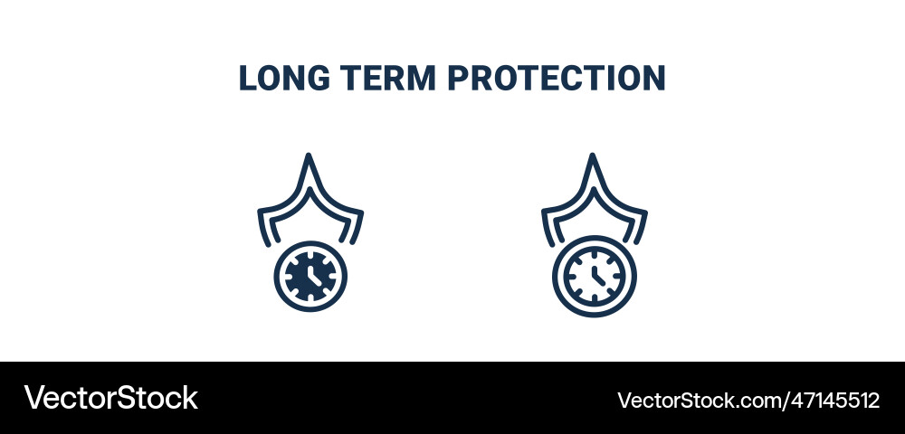 Long term protection icon outline and filled Vector Image