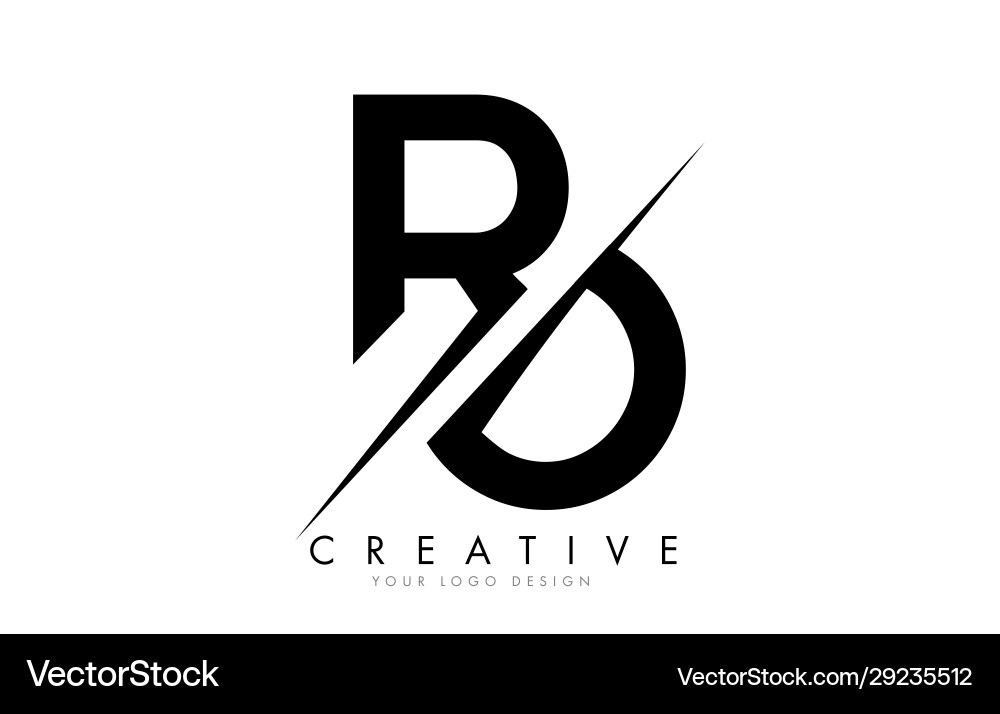 Ro r o letter logo design with a creative cut Vector Image
