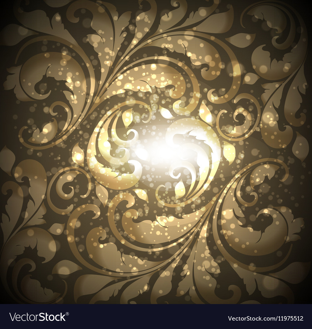 Seamless gold floral wallpaper Royalty Free Vector Image