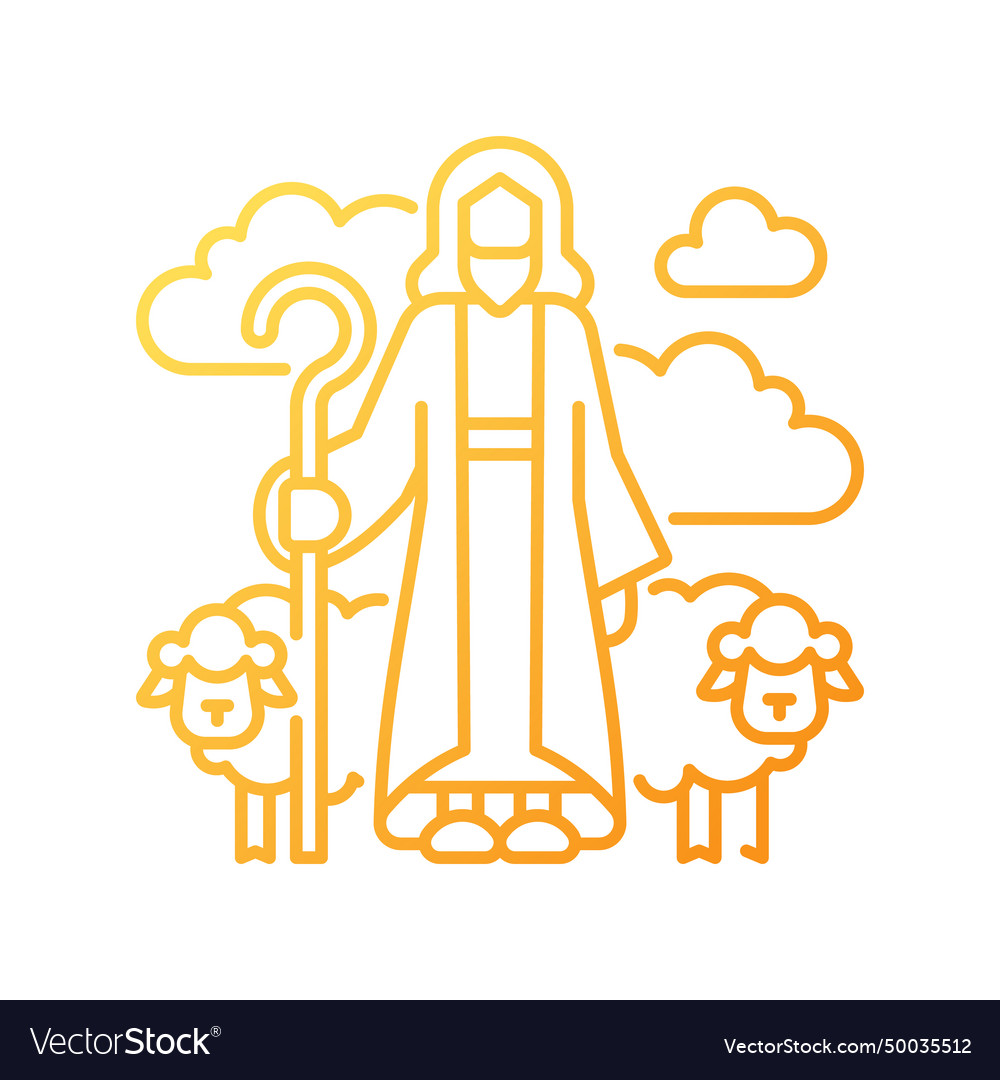 Shepherd gradient linear icon Royalty Free Vector Image
