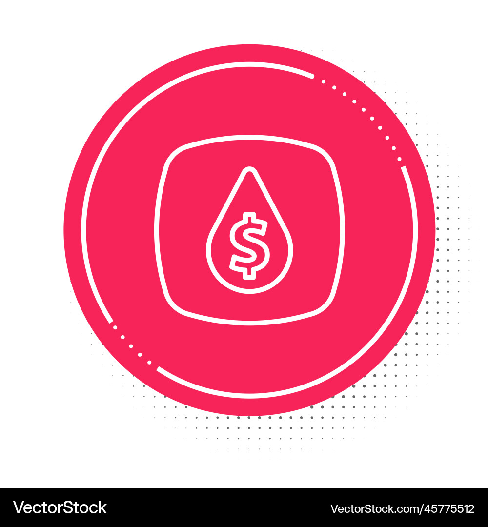 White line oil drop with dollar symbol icon Vector Image