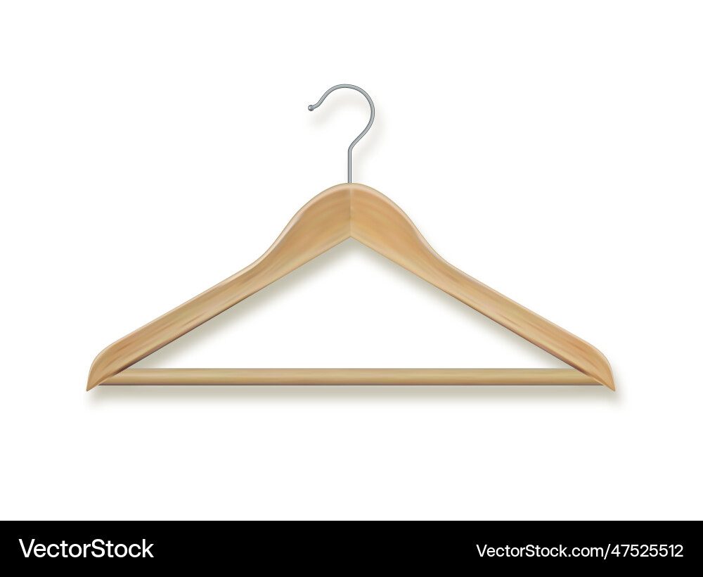 Wooden coat hanger clothes realistic Royalty Free Vector