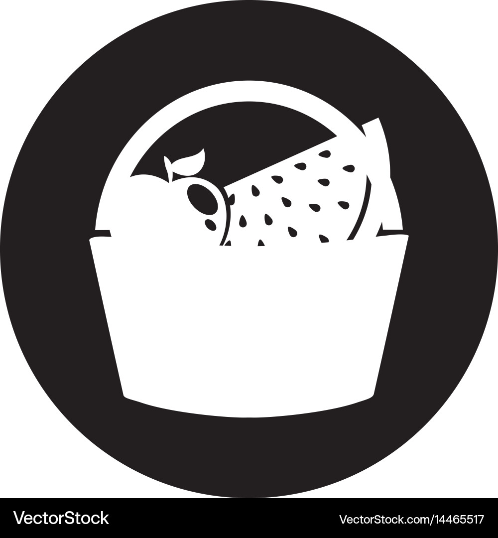 Basket with fresh fruits icon Royalty Free Vector Image