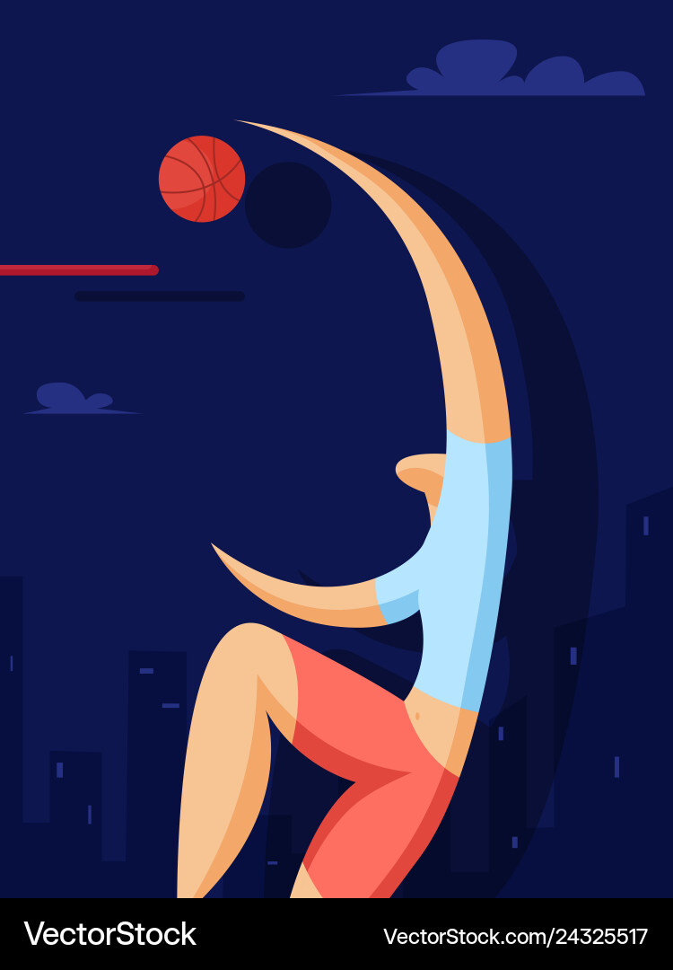 Basketball player throws the ball in basket Vector Image