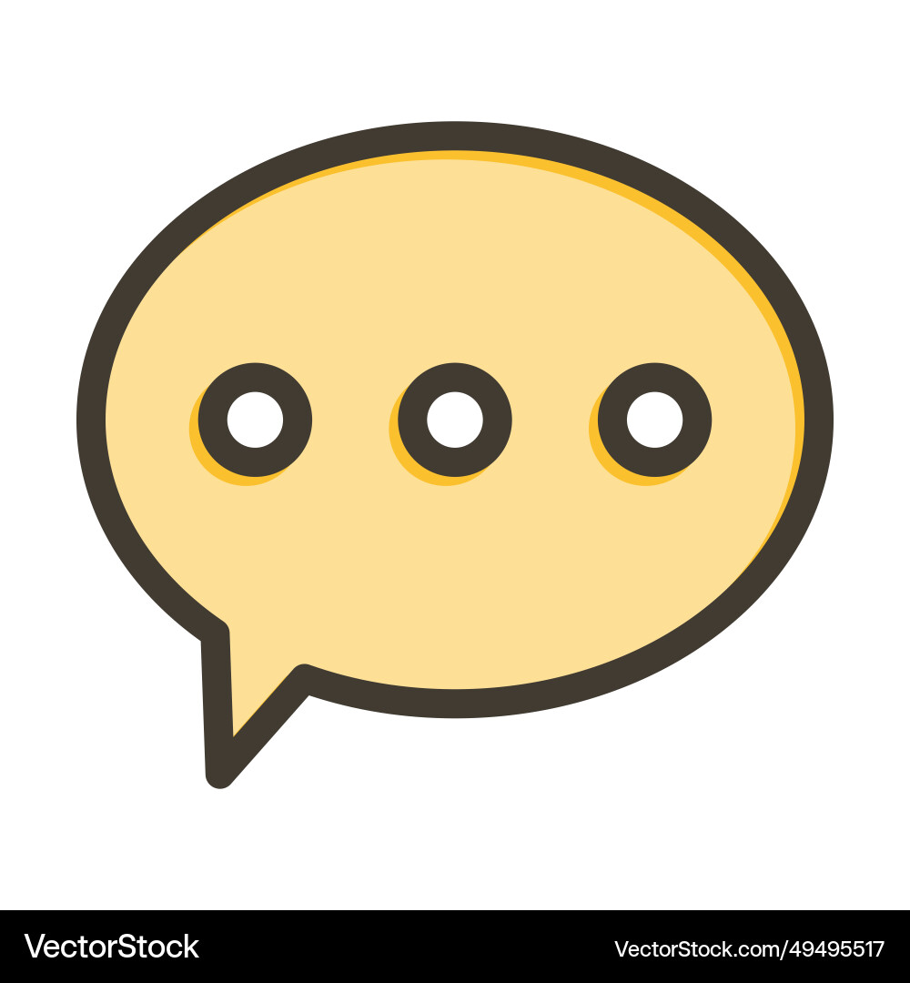 Chat balloon thick line filled colors icon Vector Image