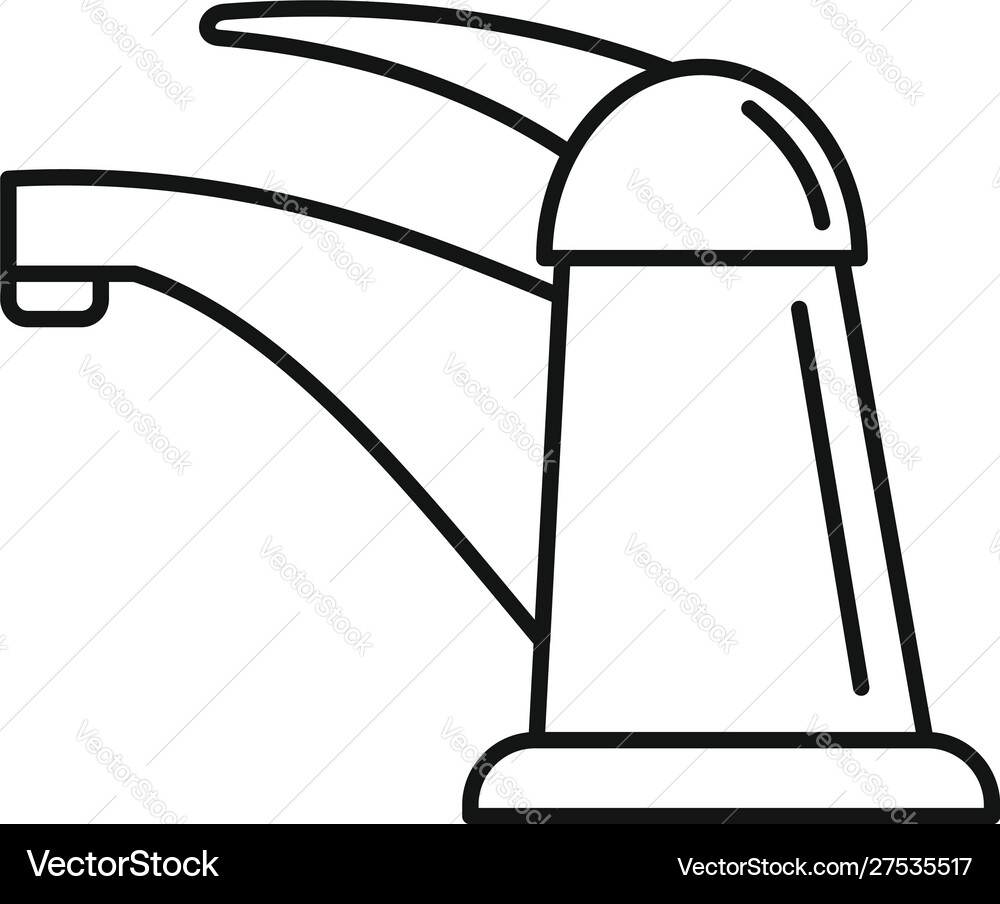 Clean water tap icon outline style Royalty Free Vector Image