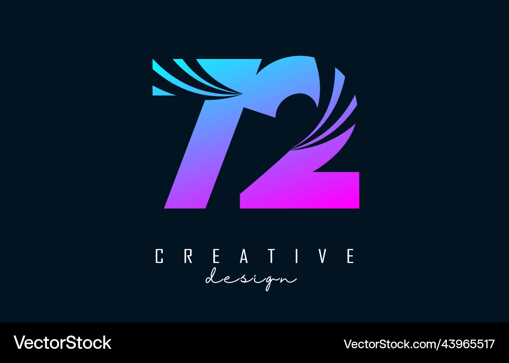 Colorful creative number 72 7 2 logo with leading Vector Image