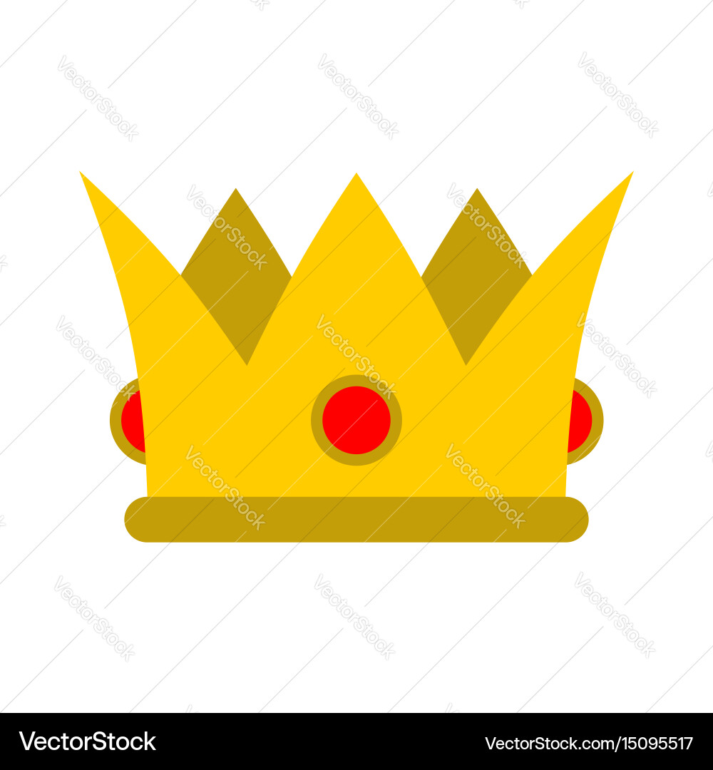Crown isolated royal hat gold with diamonds Vector Image