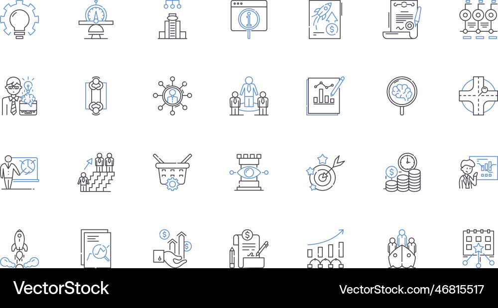 Excellence and mastery line icons collection Vector Image
