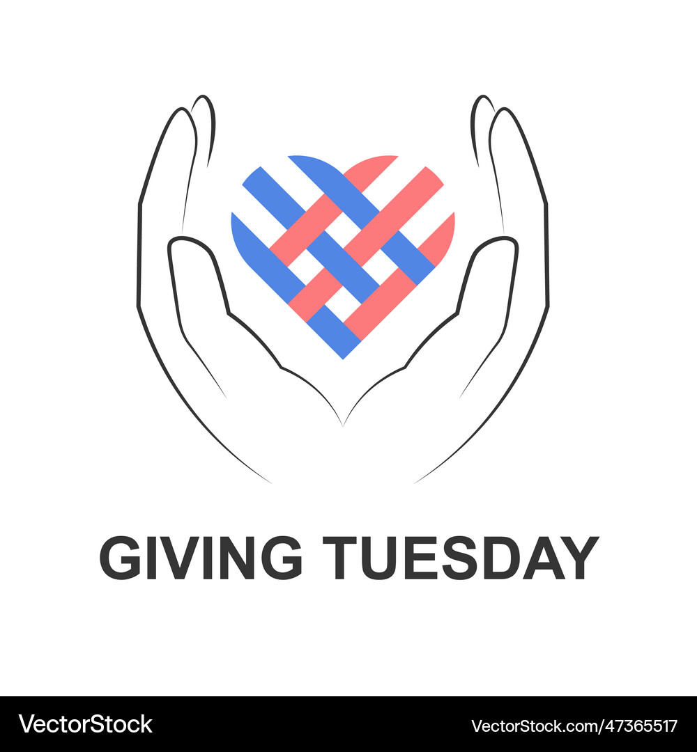 Giving tuesday background design with hand Vector Image