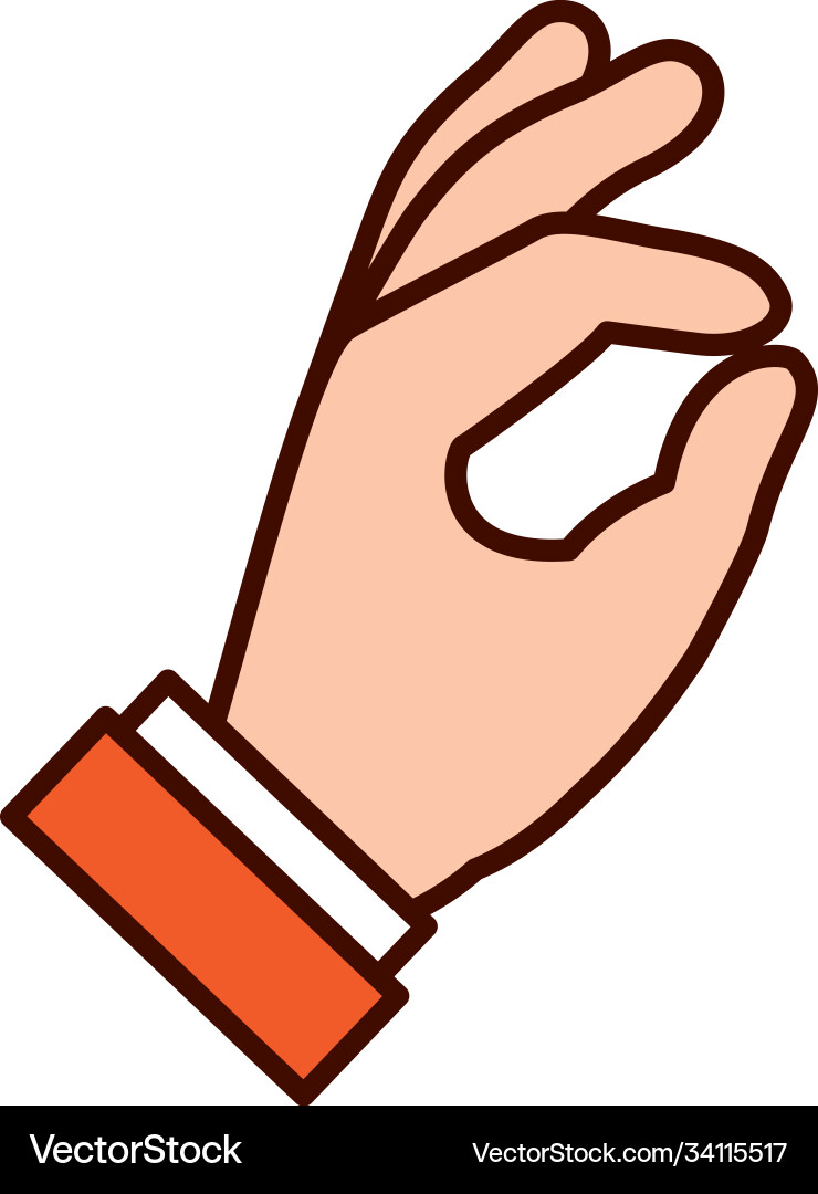 Hand gesture showing letter o on sign language Vector Image