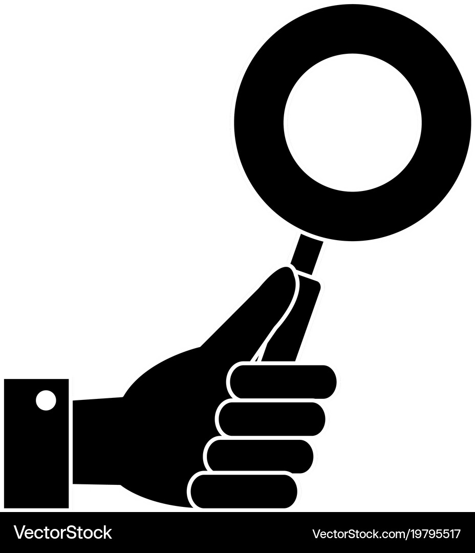 Hand with magnifying glass isolated icon Vector Image