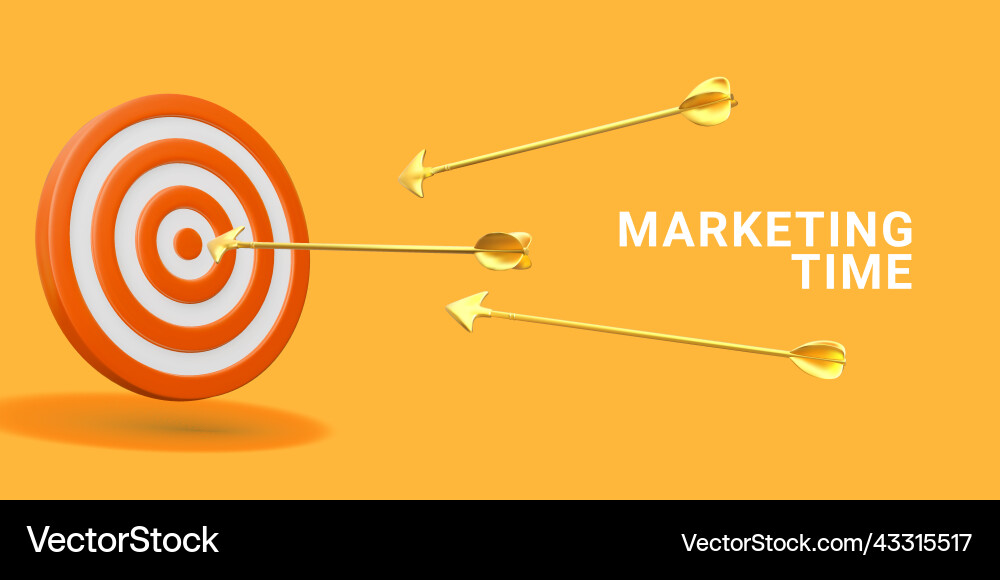 Marketing time concept targeting the business Vector Image
