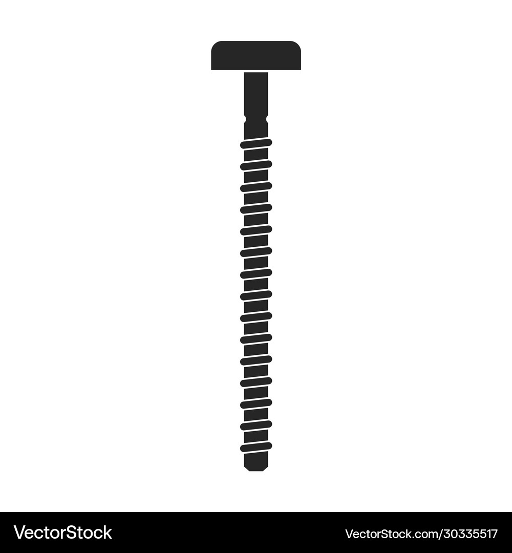 Metal screw iconblack icon isolated Royalty Free Vector