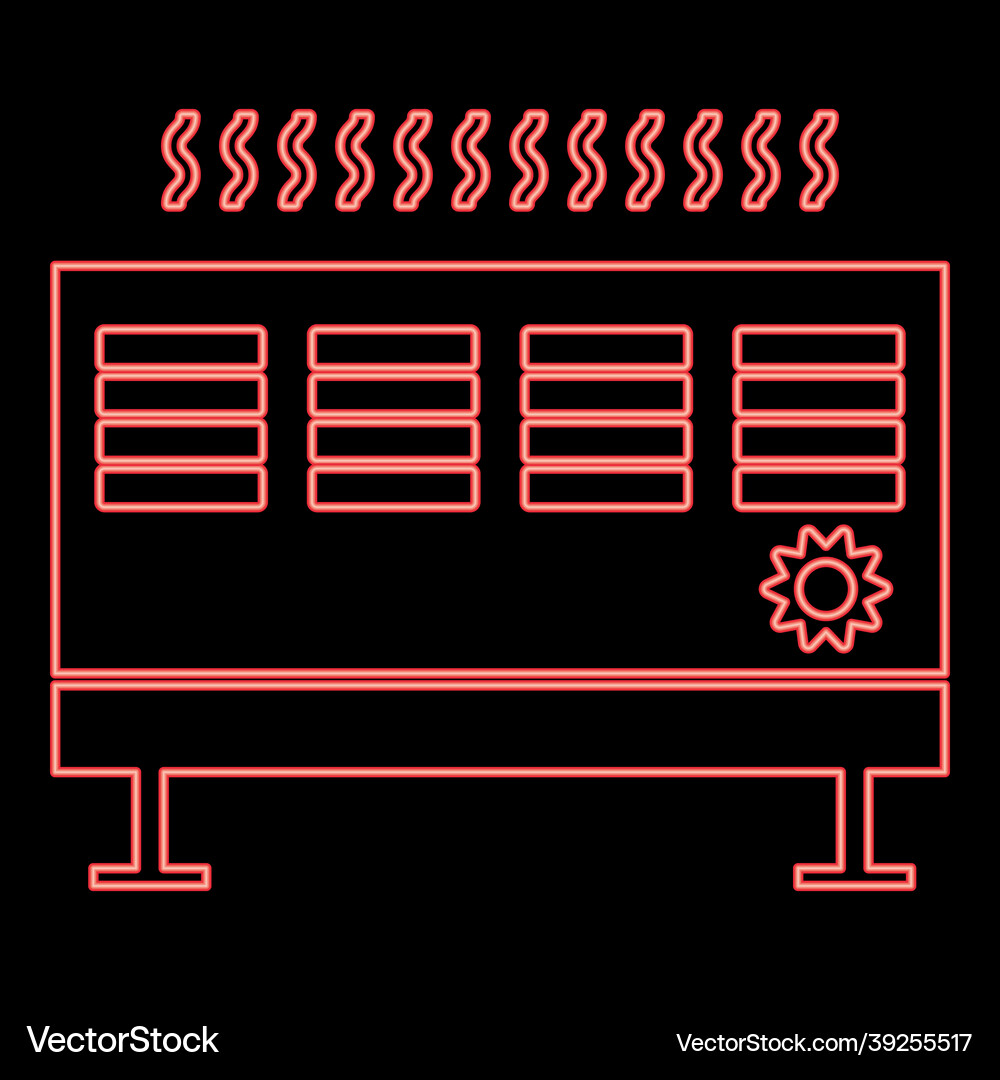 Neon heat con red color flat style image Vector Image