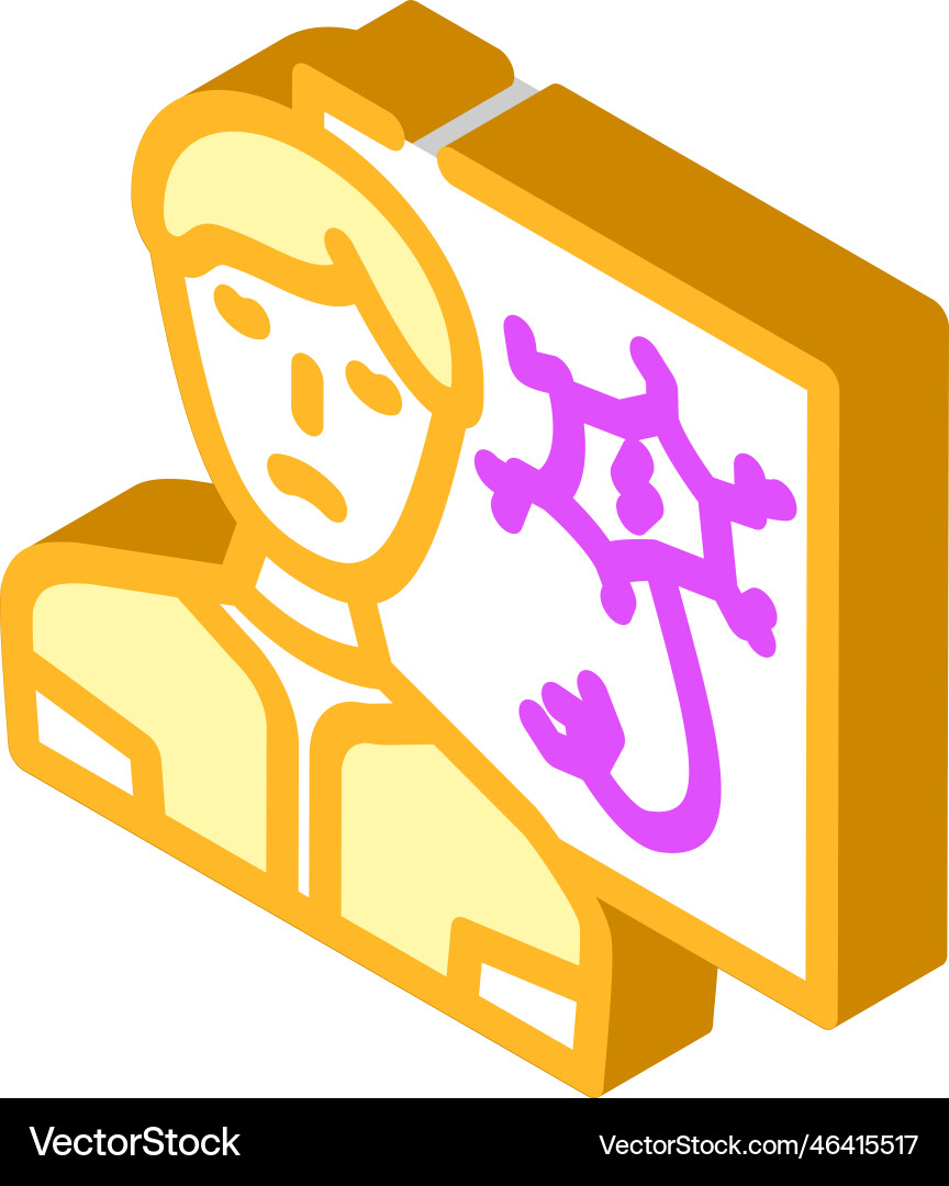 Nervous person stress headache isometric icon Vector Image