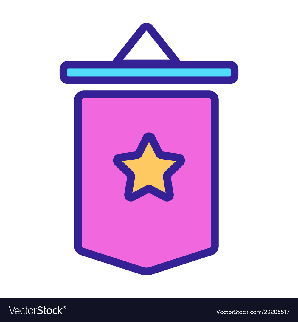 Sports pennant icon isolated contour Royalty Free Vector