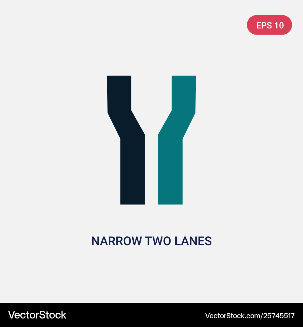 Two color narrow lanes icon from maps Royalty Free Vector