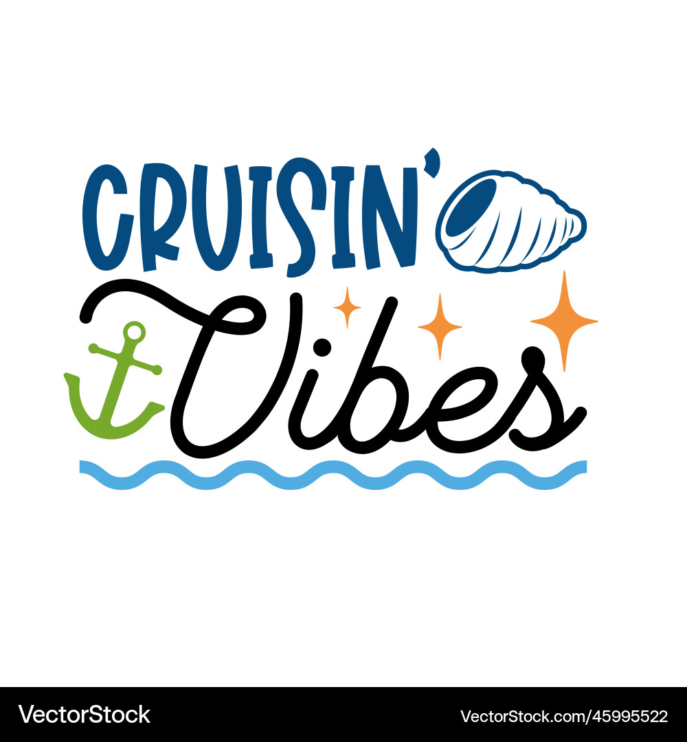 Cruise lettering for greeting card design Vector Image