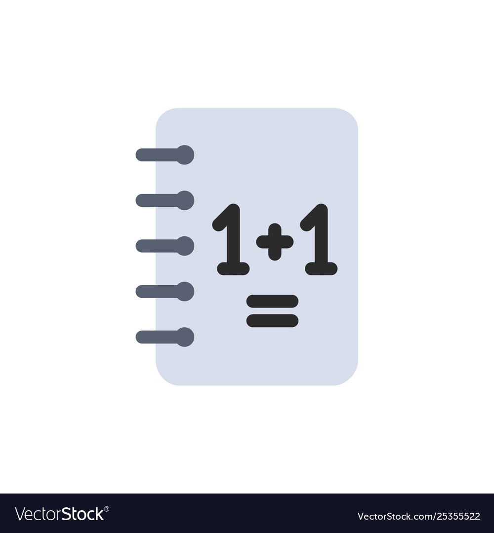 Education notebook notepad 11 flat color icon Vector Image