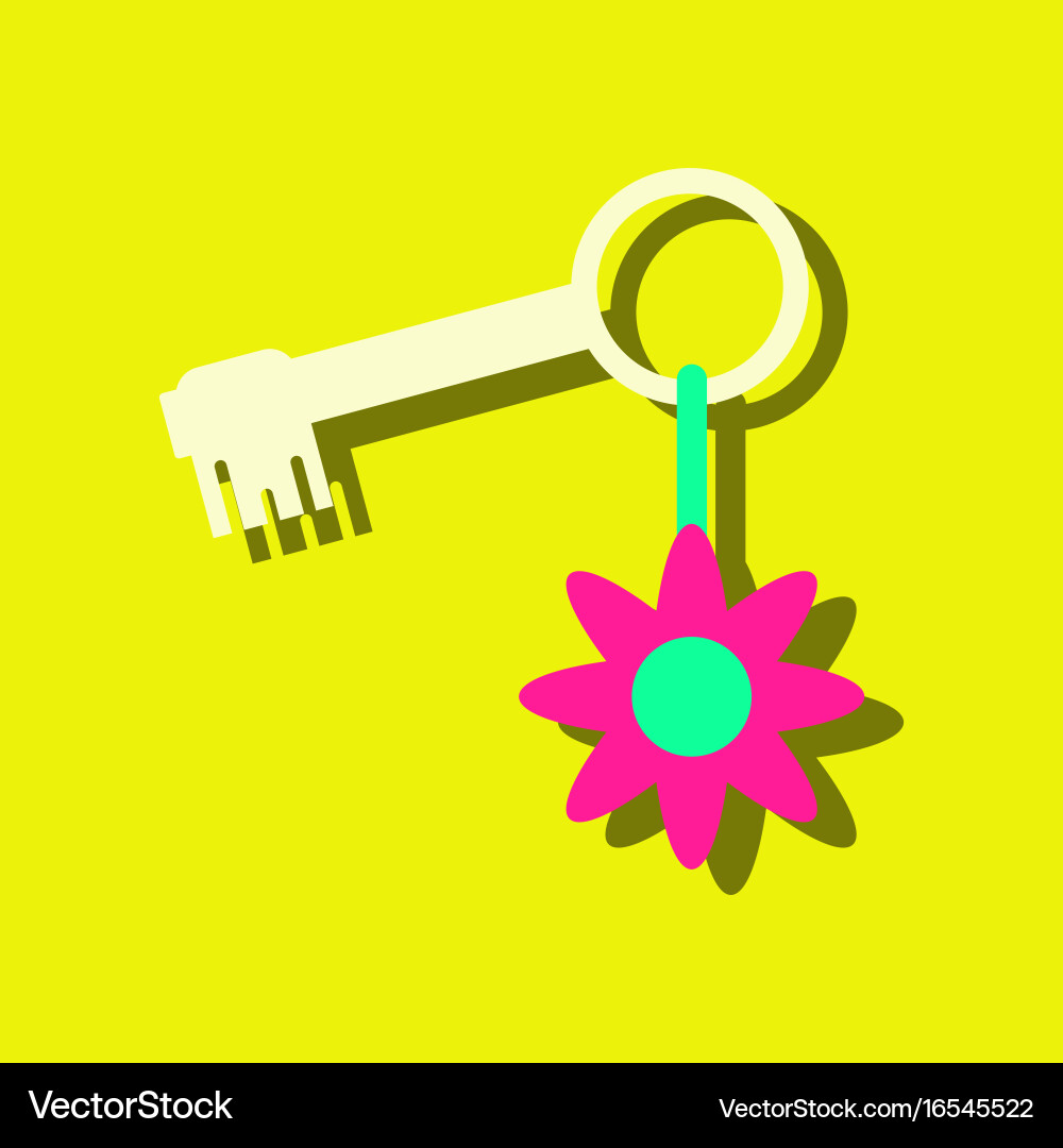 Flat icon design collection key and fob Royalty Free Vector