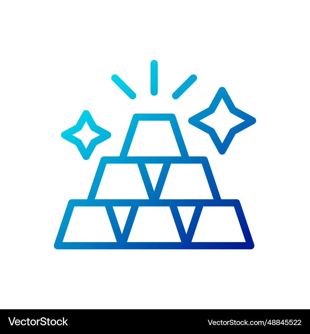 Gold icon gradient blue business symbol Royalty Free Vector